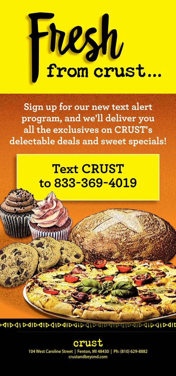 Text Alerts Signups | CRUST - a baking company | artisan baking ...